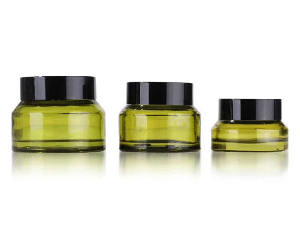 1 oz Green Cream Jar 50g Oliver Glass Cream Jar 30g Slanted Face Cream ...