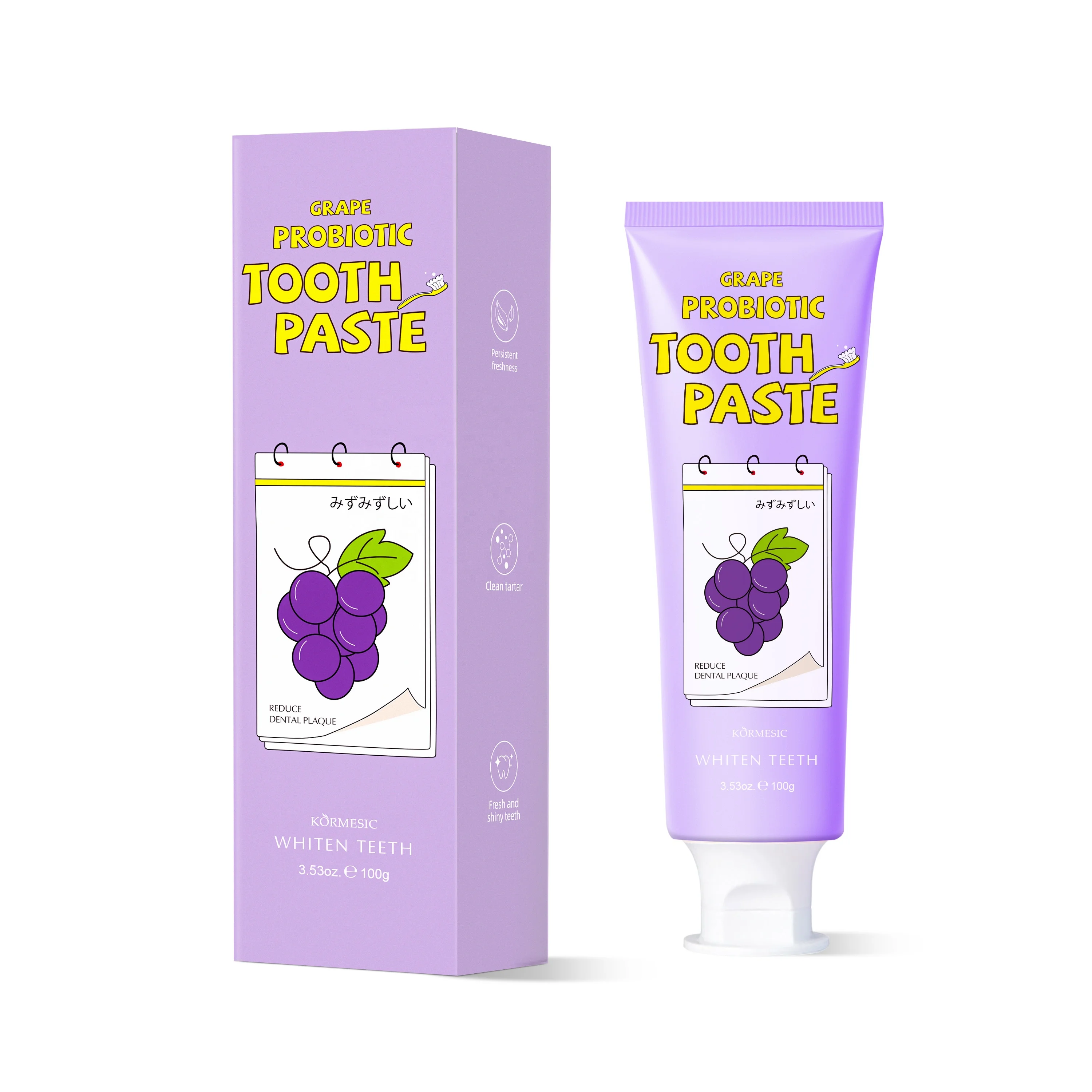 KORMESIC Natural Bamboo Whitening Toothpaste with Probiotics