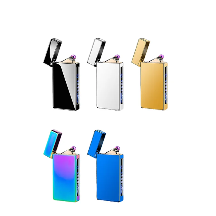 Ky 2024 Metal Lighters Led Batter Display Plasma Double Arc Smart ...