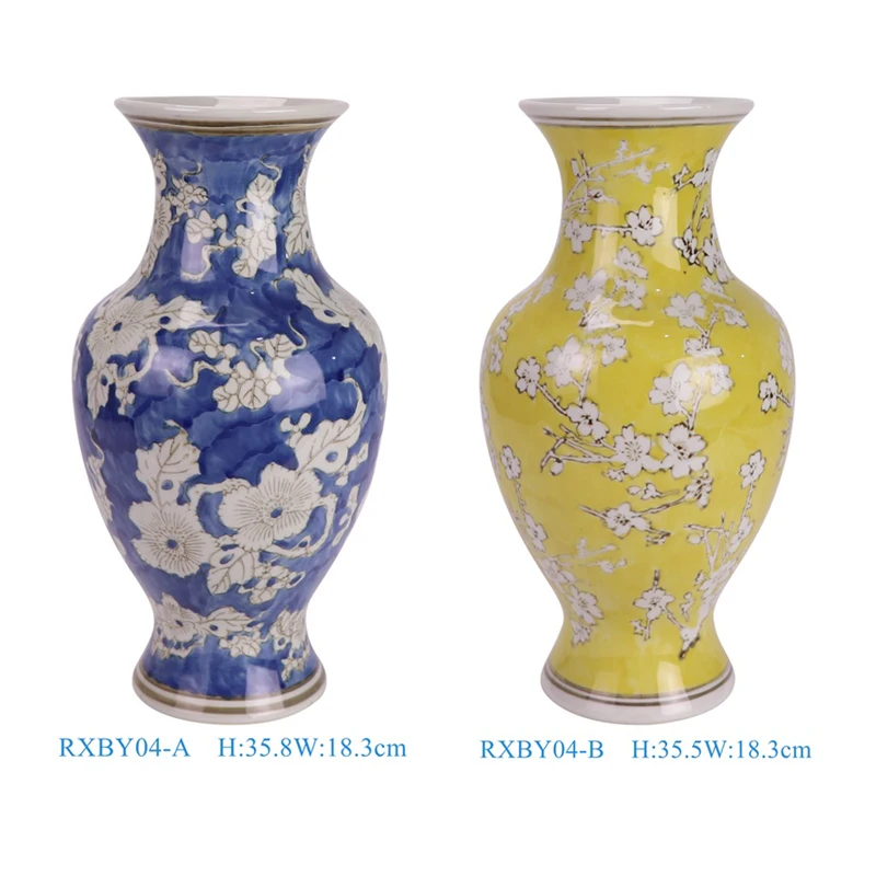 Chinese Vase Shapes - Antique Fish Tail with White Flowers