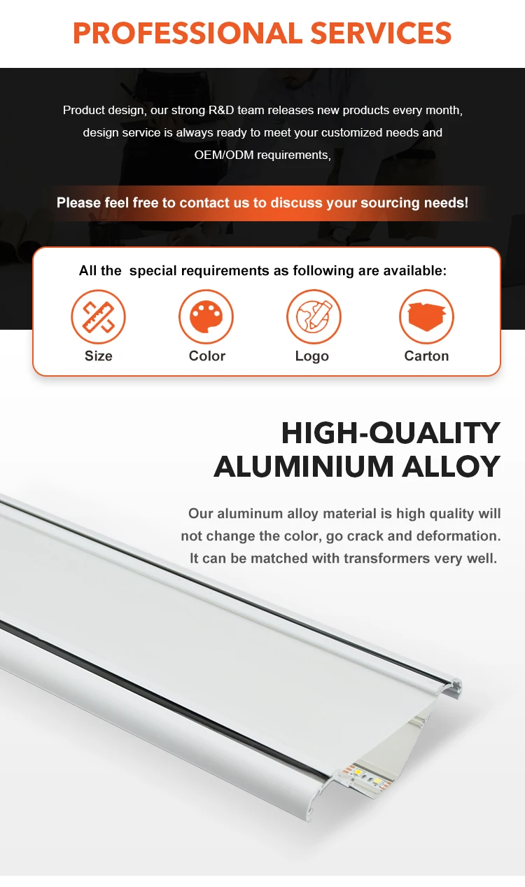 Alu Profil Extrusion Channel Recessed Led Linear Light Decoration Lighting Drywall In Aluminum ...