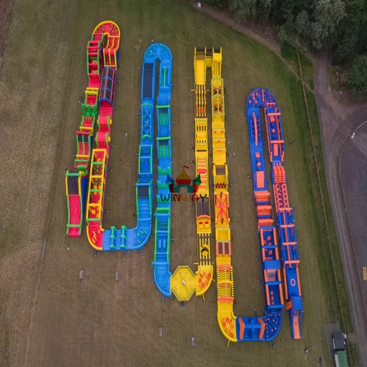 400m Largest Inflatable Obstacle Course Extreme Insane Inflatable Run ...