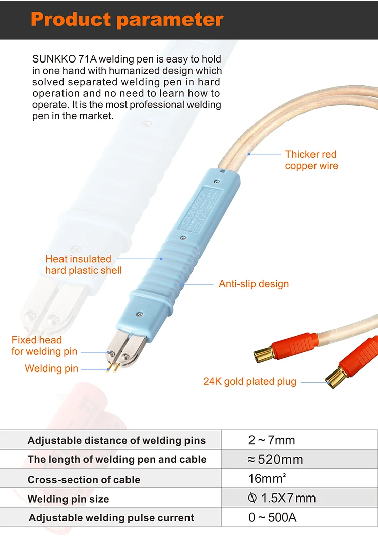 SUNKKO HB-71A 18650 Portable Battery Spot Welder Pen