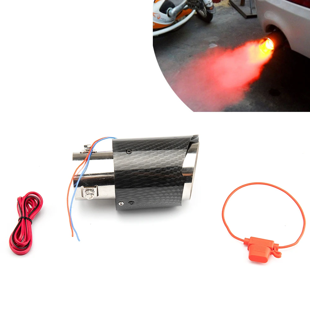 Universal Oem Red Blue Fire Flame Universal Car Exhaust Tip With Led ...