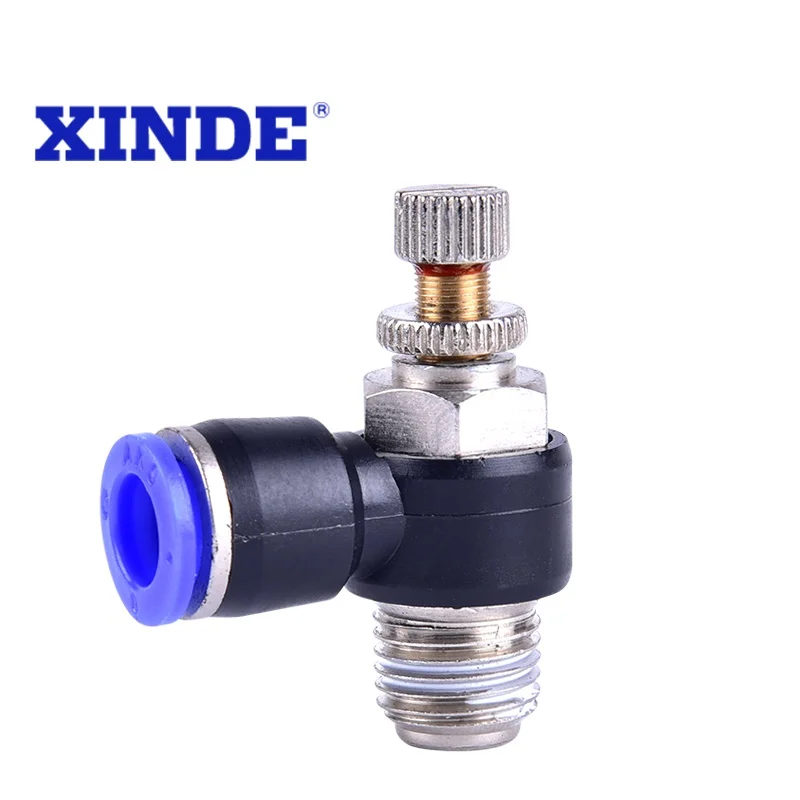Sl Series Pneumatic Adjustment Throttle Valve Connector Quick Valve Sl4-01 Sl6-01 - Buy Flow ...