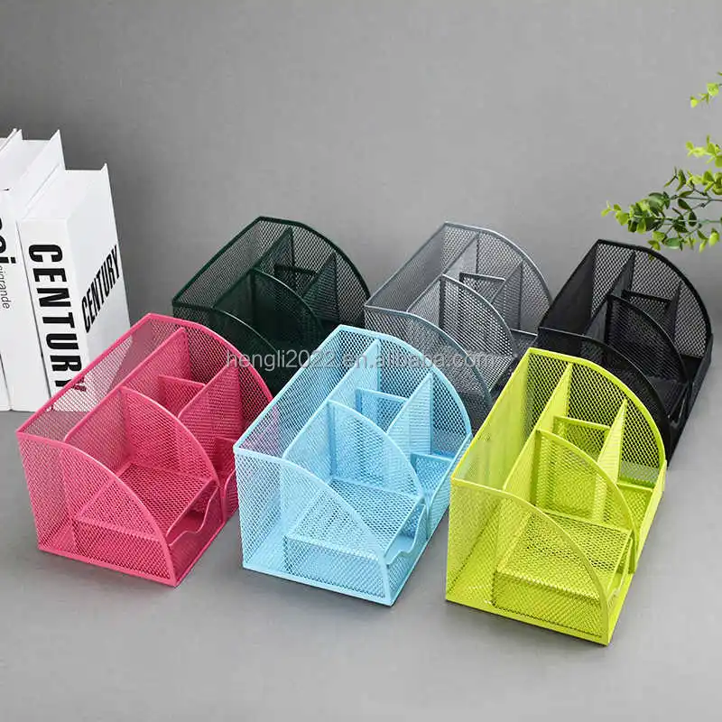 Metal Mesh Desk Pen Holder - Organize Stationery Efficiently