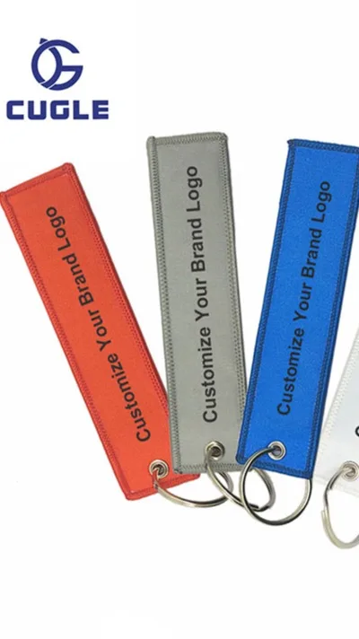 Woven Label Keychains Logo Gift Key Chain Name Car Sublimation ...