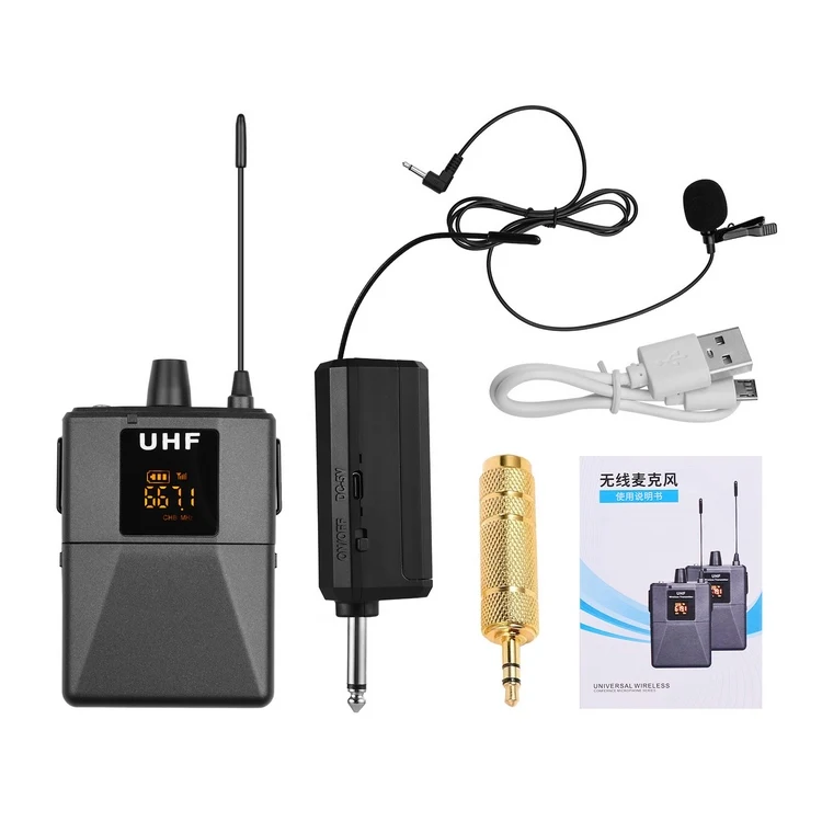 Uhf Wireless Microphone System With 3.5mm Adapter & Body-pack ...