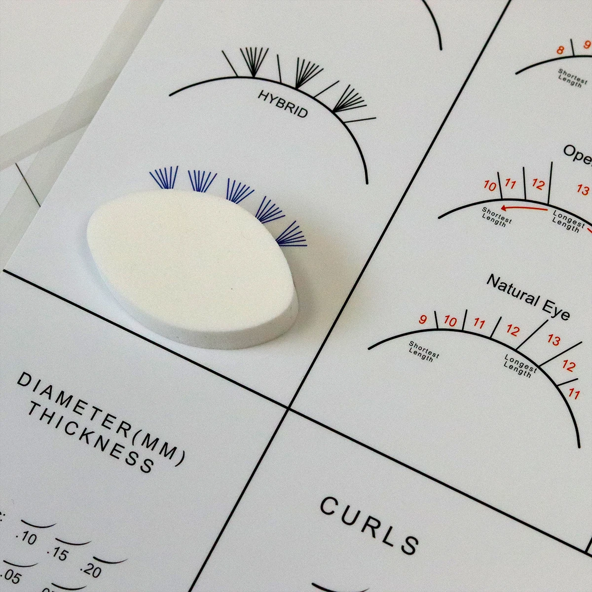 10pcs Eye Shape Latex Sponge Lashing Eye Shape Sponge 1pc Lash Mapping ...