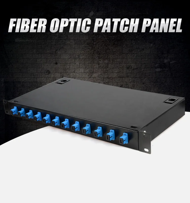 12 Port Fiber Patch Panel Sc Fc Lc Pigtail Odf 1u Optical Fiber ...