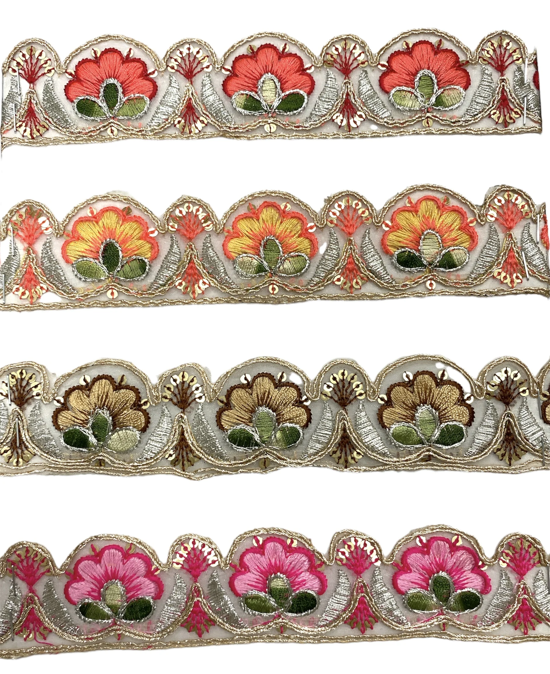 Polyester 3" Customized Color Embroidery Lace Trim Gimp for Garments ...