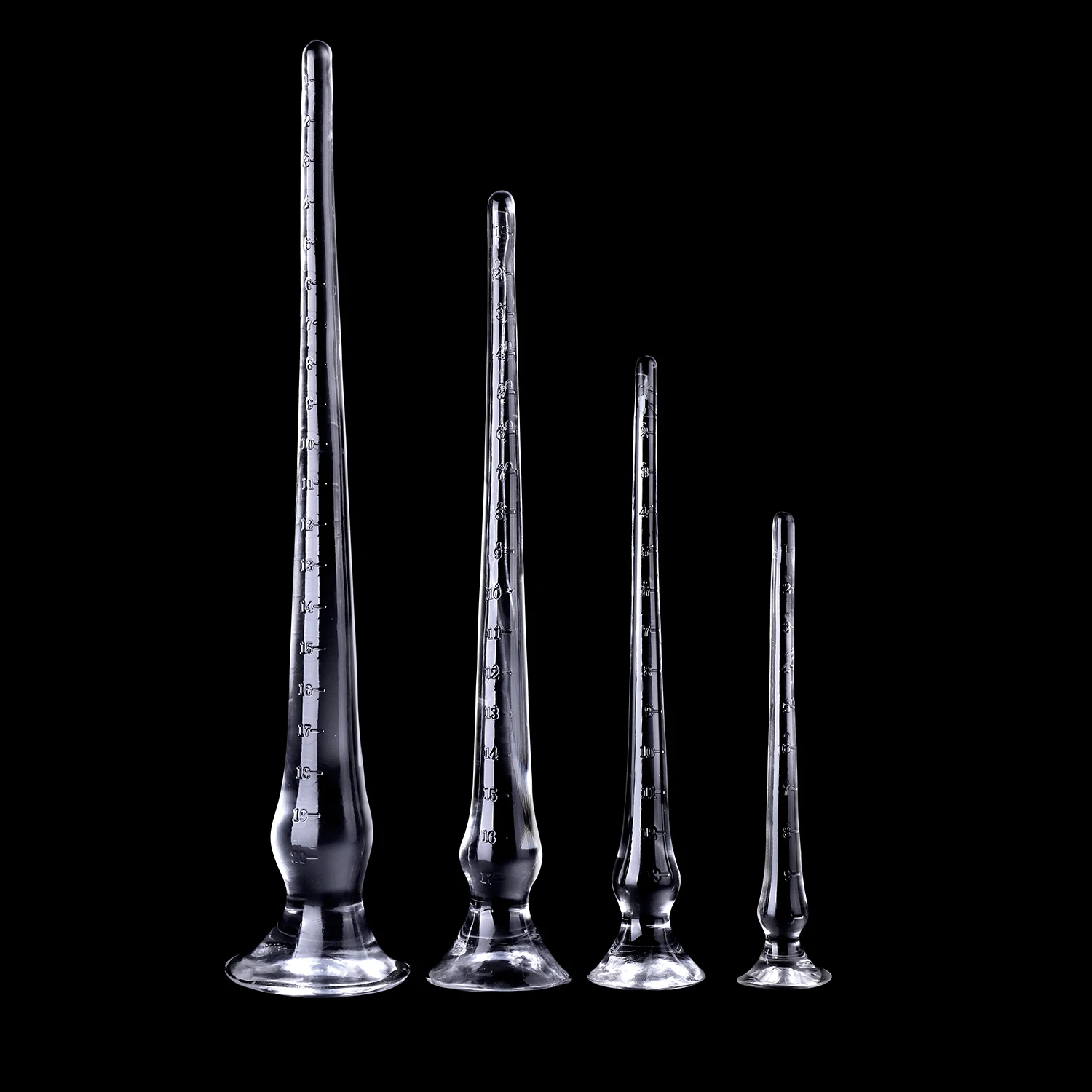 Transparent Graduated Anal Cone Extra Long Female Back Court Anal Plug ...