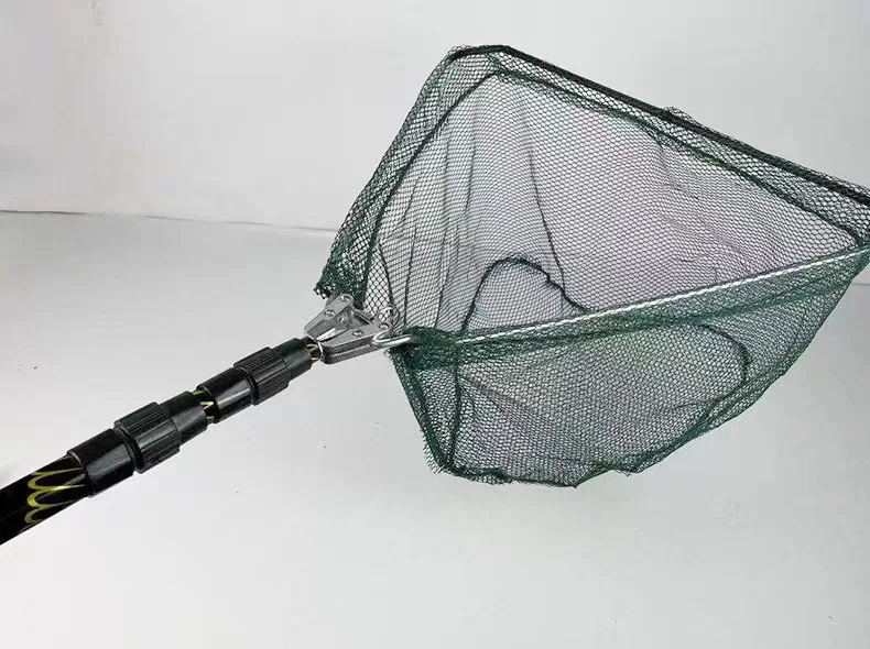 Aluminum Alloy Rubber Coated Fish Landing Net - Portable & Durable