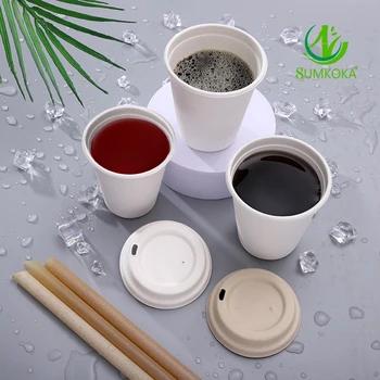12 Oz Eco Friendly Sugarcane Paper Cups Biodegradable Composatable ...