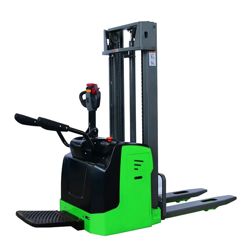 2 Ton Electric Stacker Standing Pallet Stacking Truck Forklift For ...