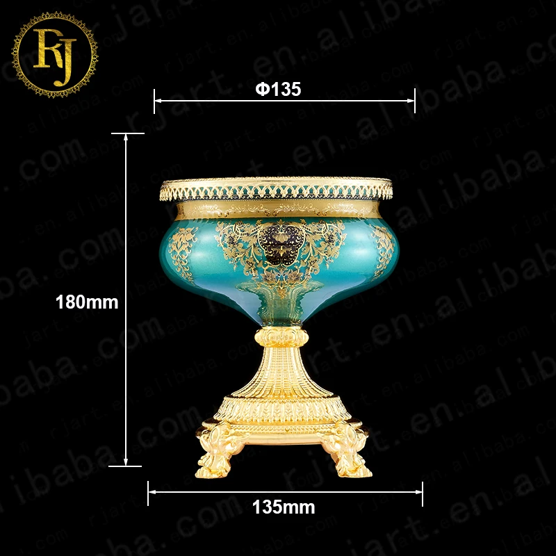 Uzbek Tajik Dinnerware European Fruit Plate Ceramic Glass Gold Pattern ...