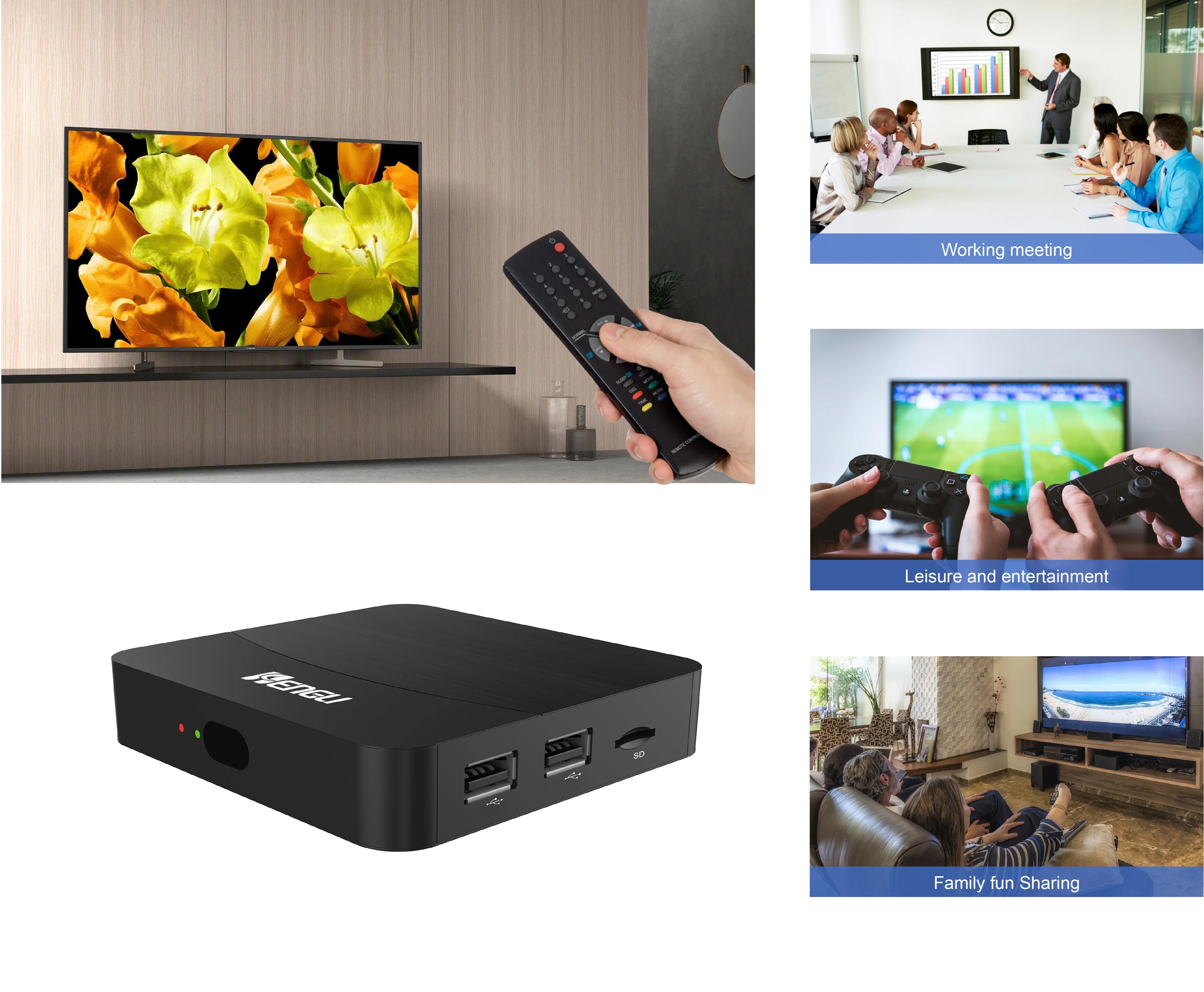 TV Box 2024 Android OS 4GB RAM 32GB ROM S905Y4 CPU Smart Media Player 2 ...