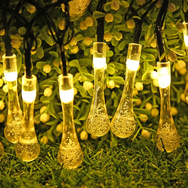 Howlighting 10/20/30/50/60 Led Garden Decorative Fairy Light Water Drop ...