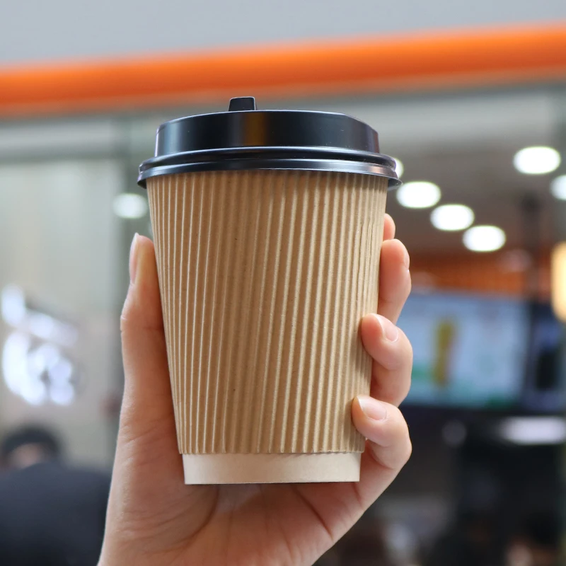 8 oz 12 oz 16 oz Thick Disposable Pulp Anti Scalding Corrugated Cup ...