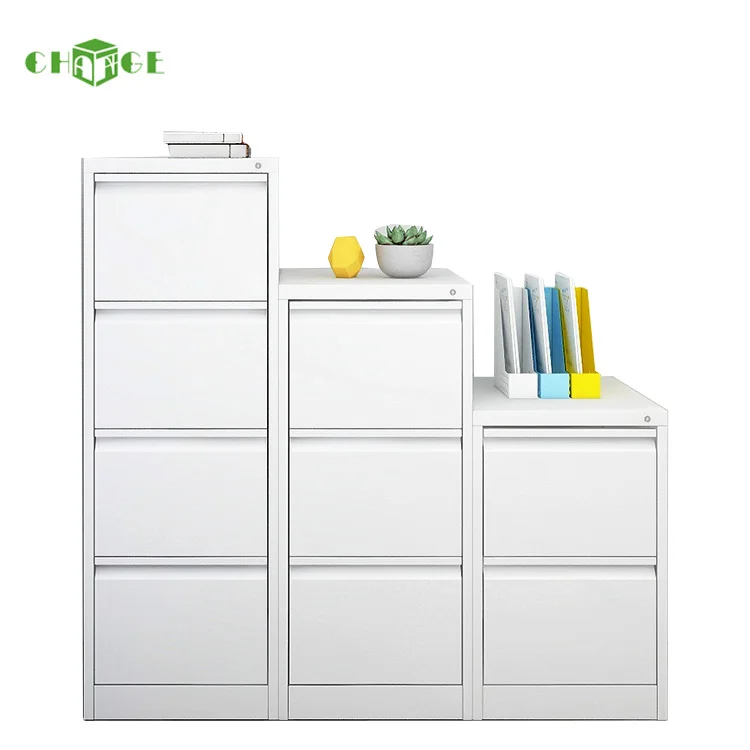 Office Steel 4 Tier Filing Cabinet A4 File Cabinet Drawer Metal Storage ...