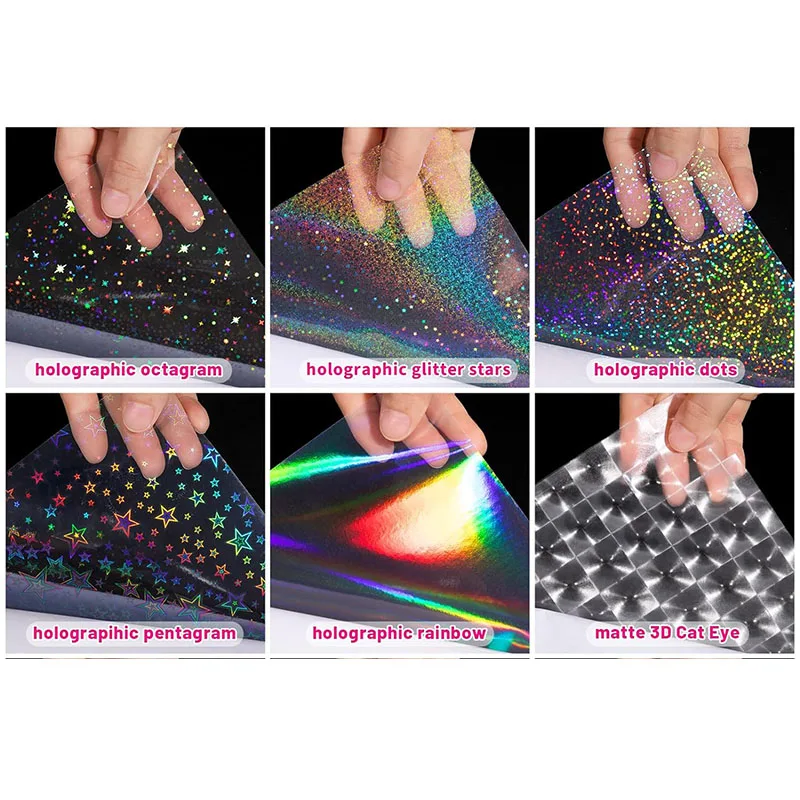 Sand Stars Holographic Sticker Paper A4 Size Glitter Clear Glitter ...