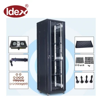 18u Data Center Server Rack 6u 9u 12u Floor Standing Glass Door Network Cabinet 19 Inch Standard ...