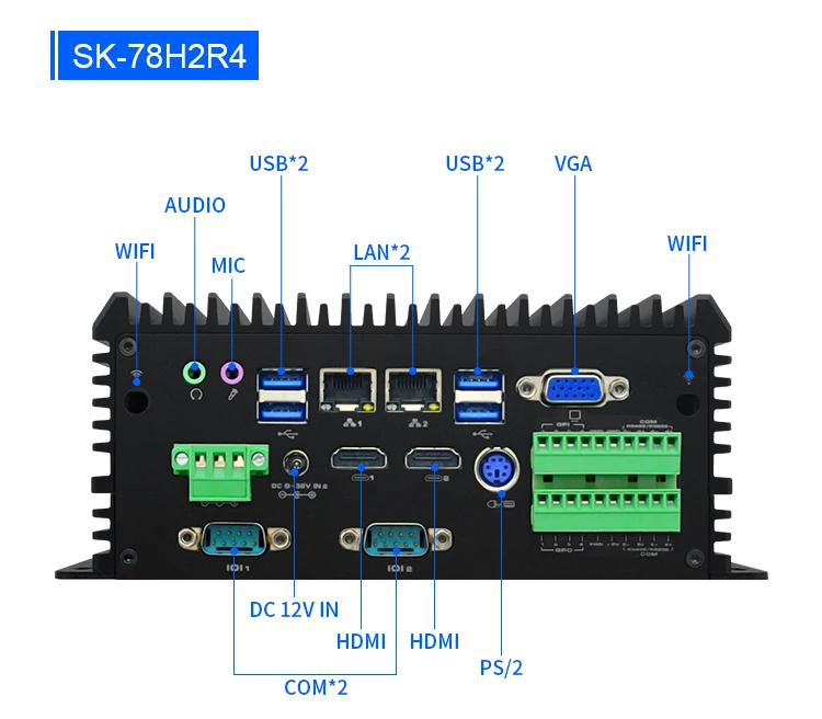 Phoenix Terminal Anti-interference Rs232 Rs485 2 Gigabit Ethernet Fanless Industrial Pc Mini ...