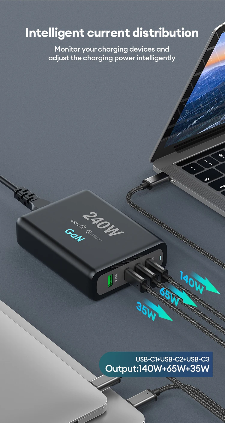 240W Universal Gan Technology Charger for Macbook & Laptops