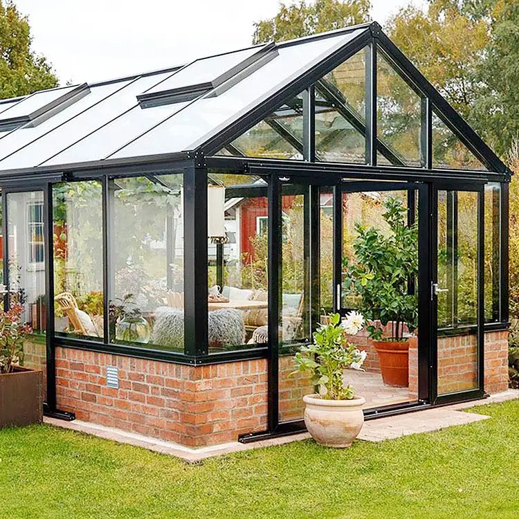 Aluminum Modular Prefabricated House Double Tempered Glass House ...