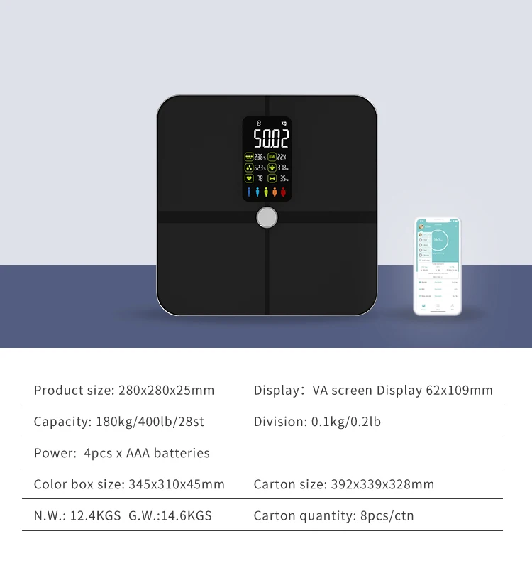 Welland Big Va Screen Bmi Analyzer Electronic Smart Body Fat Weighing Scale - Buy Weight Scales ...