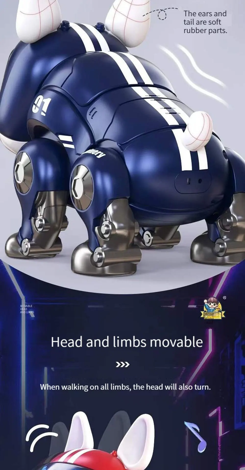 Electric Robot Bull Dog Toy - Intelligent Voice Control