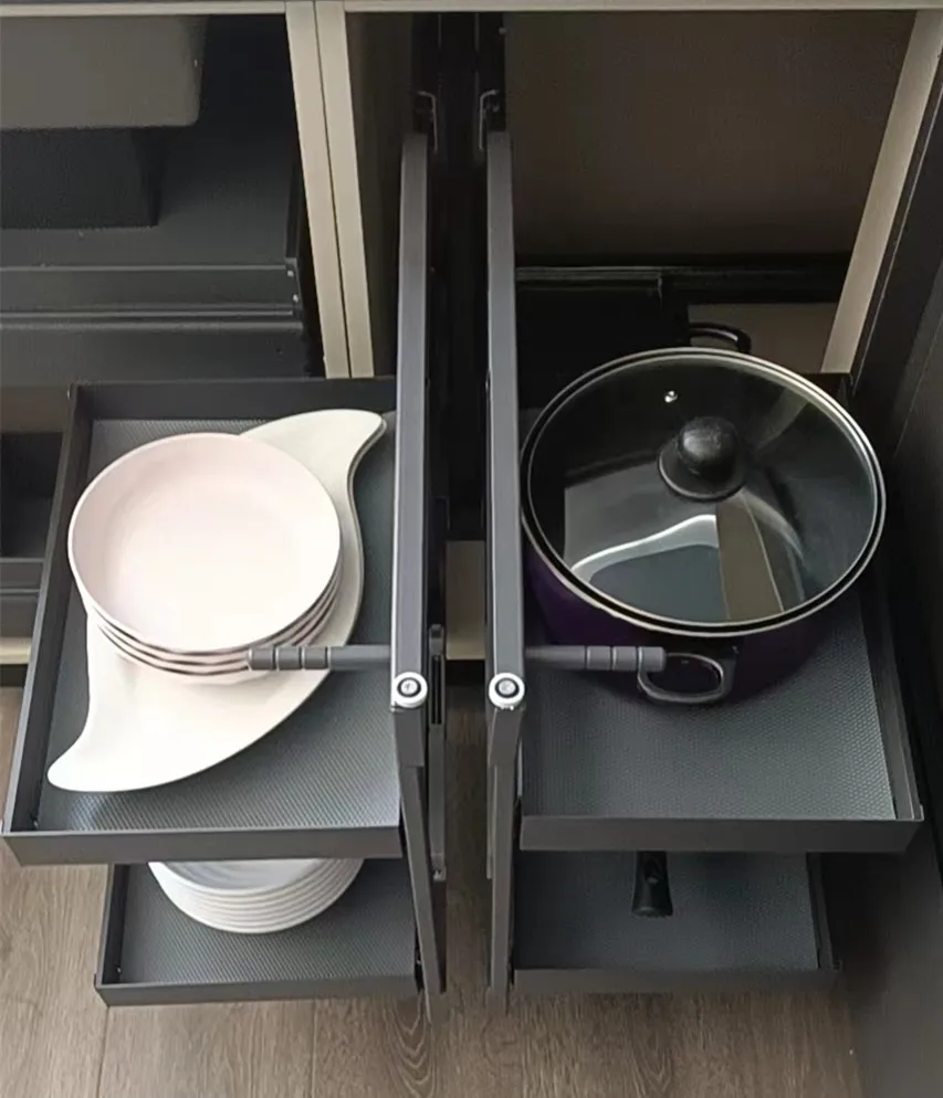 Kitchen Cabinet Storage Basket Soft Closing Pull Out Magic Corner ...