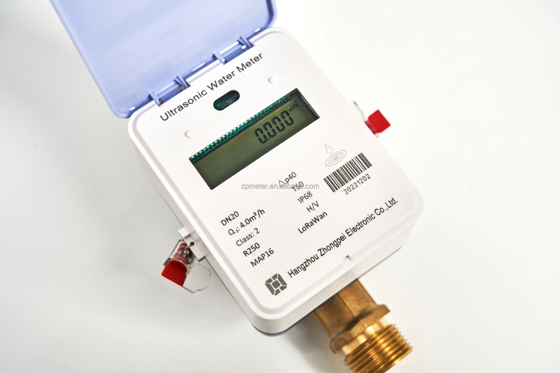 Brass Material Ultrasonic Water Meter With Smart Water Flow Sensor ...