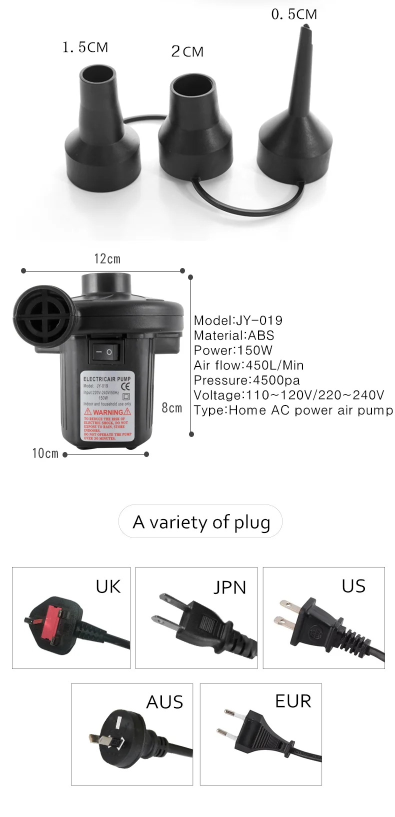 Mini Small Electric Air Pump For Air Mattresses Swimming Pool ...