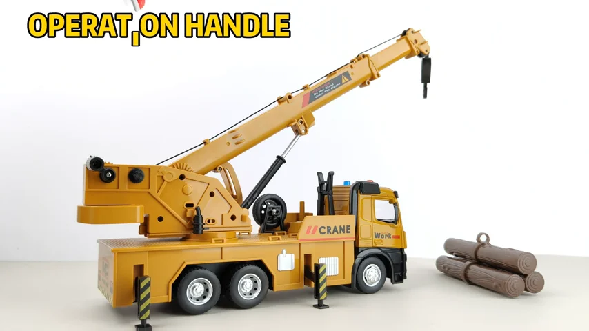 Friction Powered Crane Machine Tow Truck With Lights And Sounds Crane ...