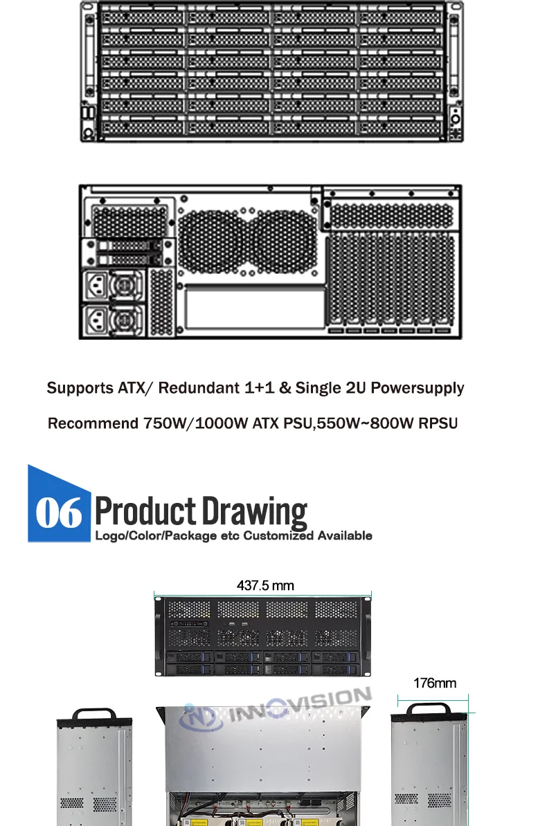 4U Rackmount Server Tower with 8 Hotswap HDD Bays & Flexible Storage ...