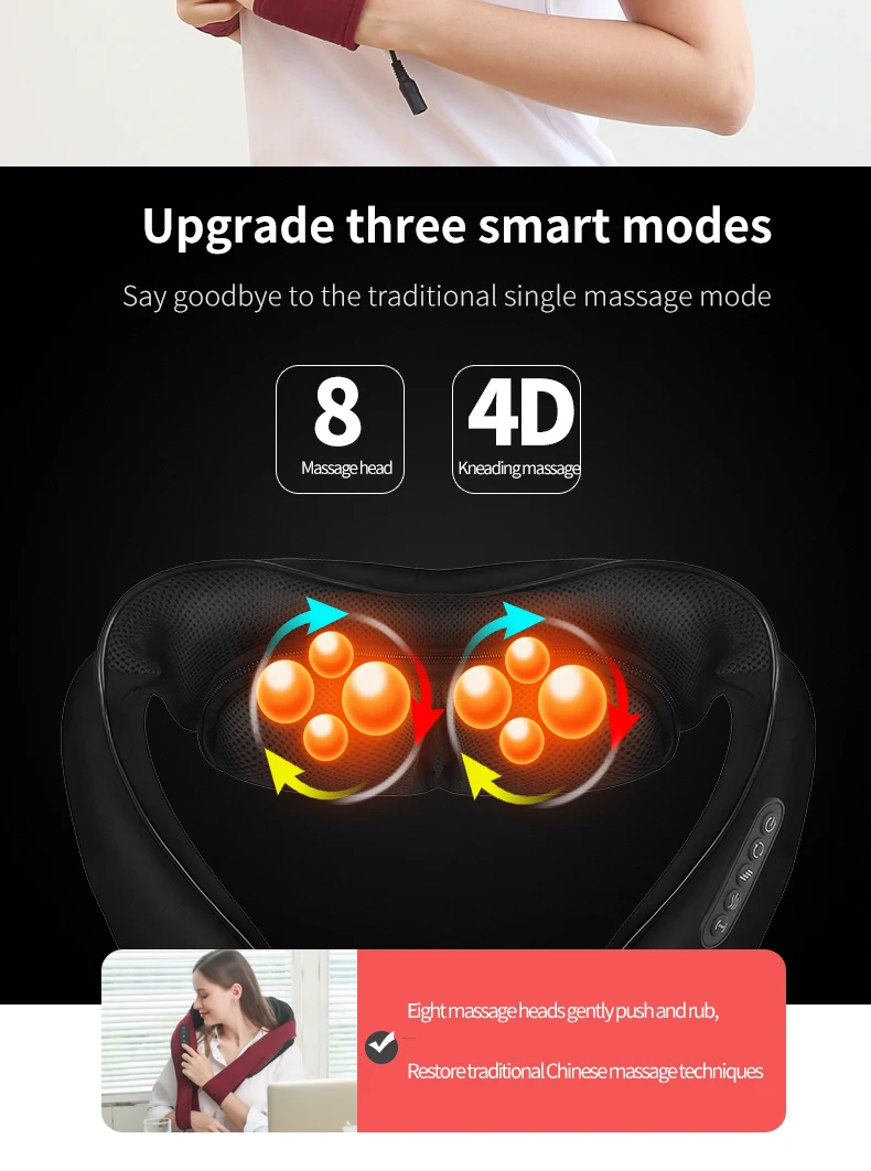 Top Sale Wireless Remote Control Electric Neck Massager Shiatsu Neck ...