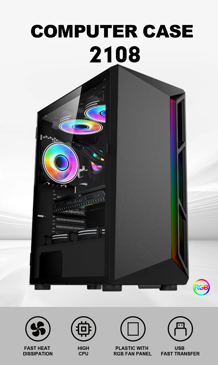 Production Custom Branded Low End Chasis Gaming Computer Casing Rgb Atx ...