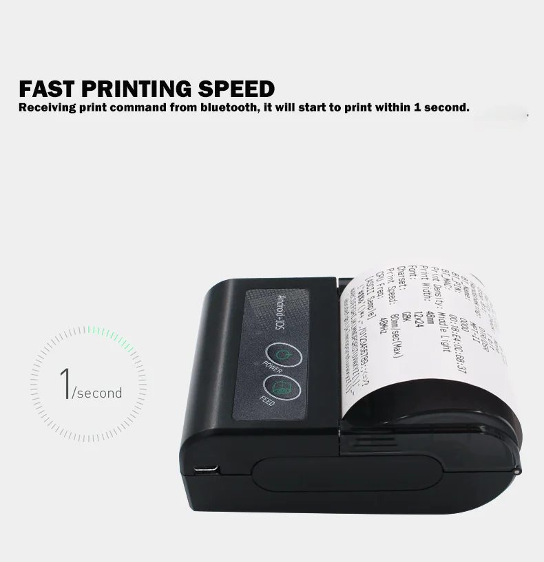 58HB6 Portable Bluetooth Thermal Receipt Printer - 2-Year Warranty