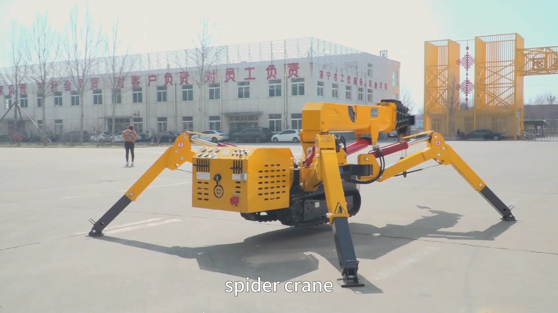 Crawler Mini Crane Hydraulic Spider Cranes Ce Approved 3 Ton Mini Spider Crane With Long Arm Fly ...