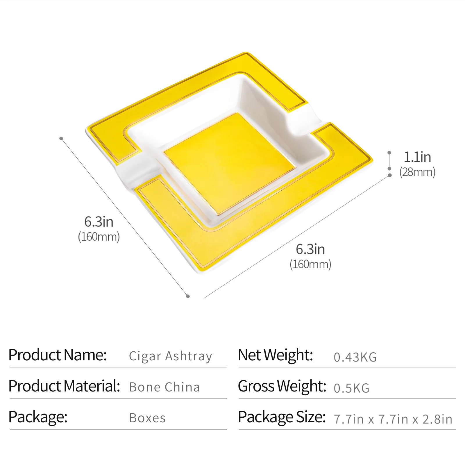 Cigarloong Square Ceramic Cigar Ashtray Smoking Ashtray - Buy Square ...