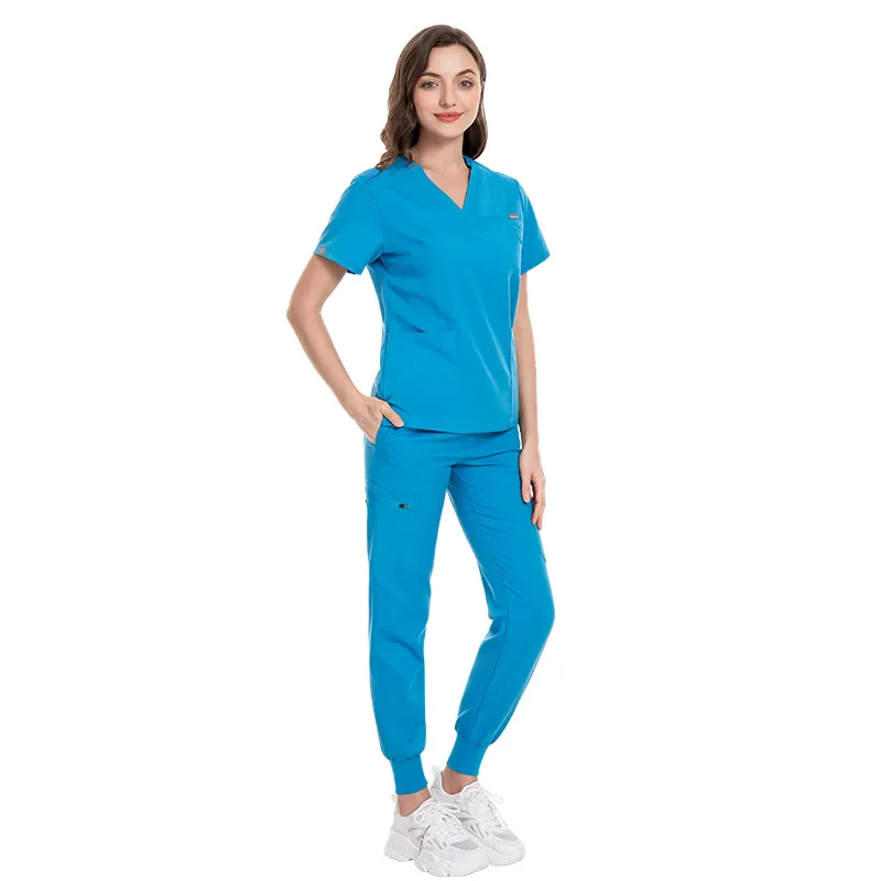Fashionable Solid Unisex Easy Care Uniforms Scrub Suit Nurse Hospital ...