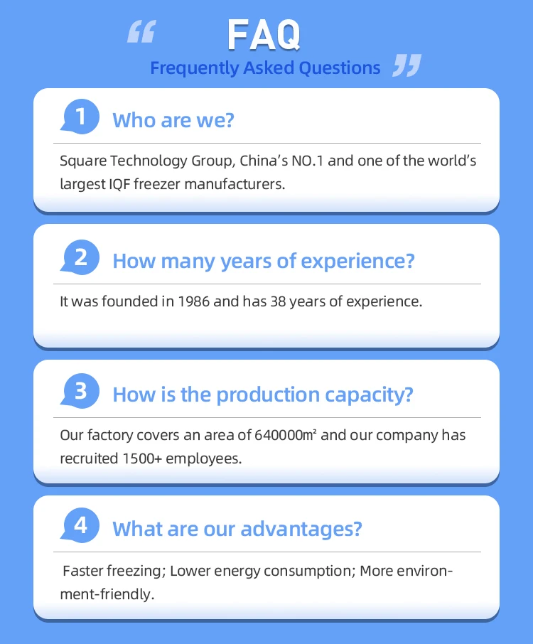 SQUARE IQF Tunnel Freezer - Efficient Blast Freezing