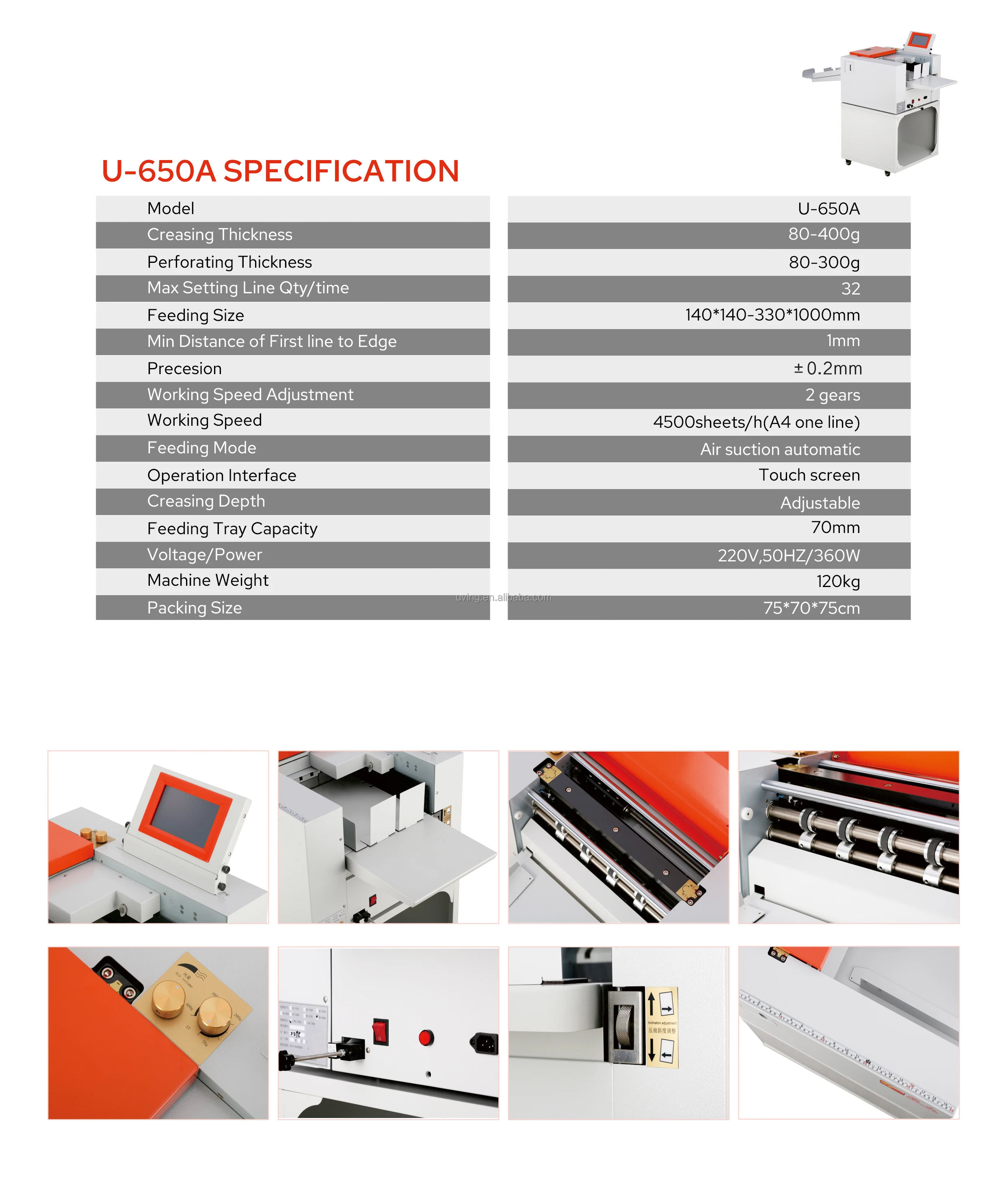 U-650A Automatic Digital Creasing Machine - Efficient & Precise