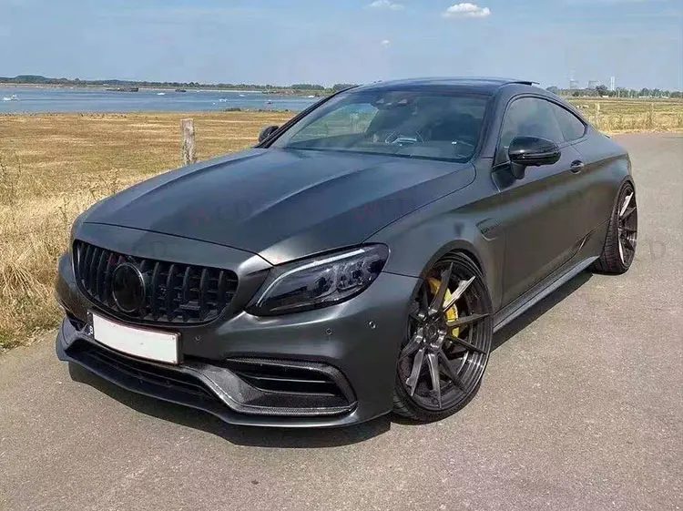 W205 C63 Carbon Fiber Front Bumper Lip for Mercedes C-Class W205 C63 ...