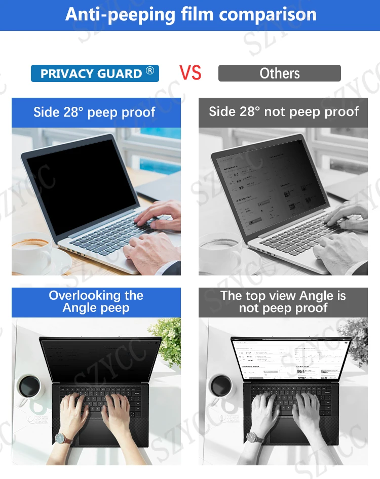 Anti Blue Light Anti-peep Anti Glare Laptop Privacy Filter Protection ...