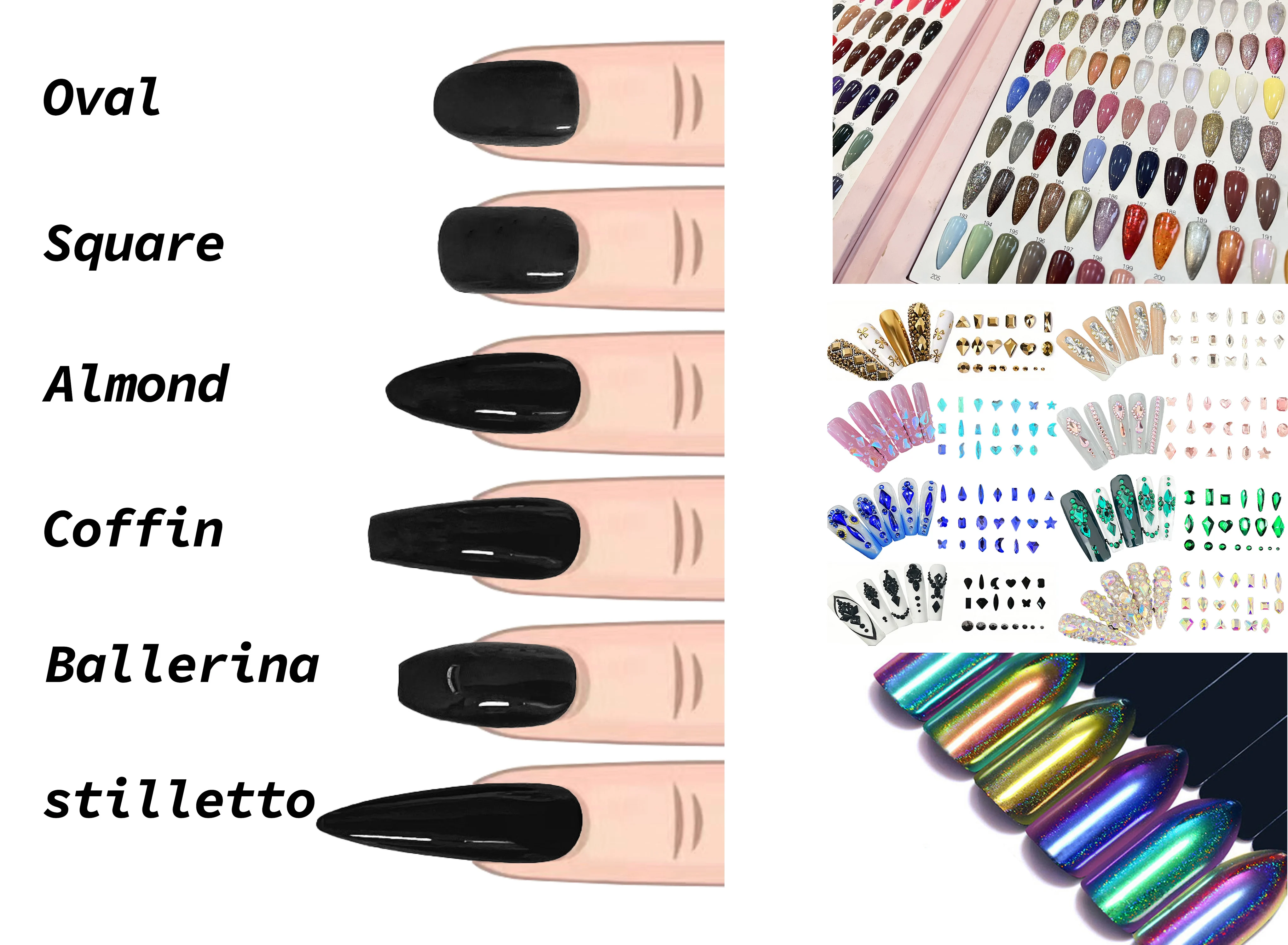 French Spring Season Coffin White False Nails With Flowers Pattern ...