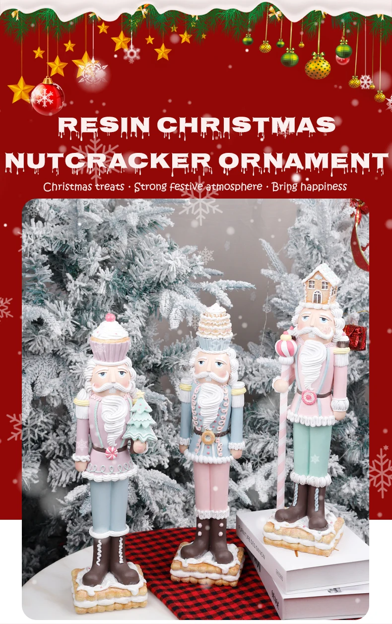 Redeco Pink Nutcracker Ornament - Resin Christmas Decoration for Home ...