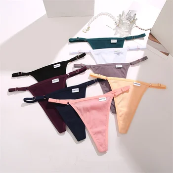 Finetoo Hot Cotton Thongs Women Adjustable Strap Sexy G-string Panties ...