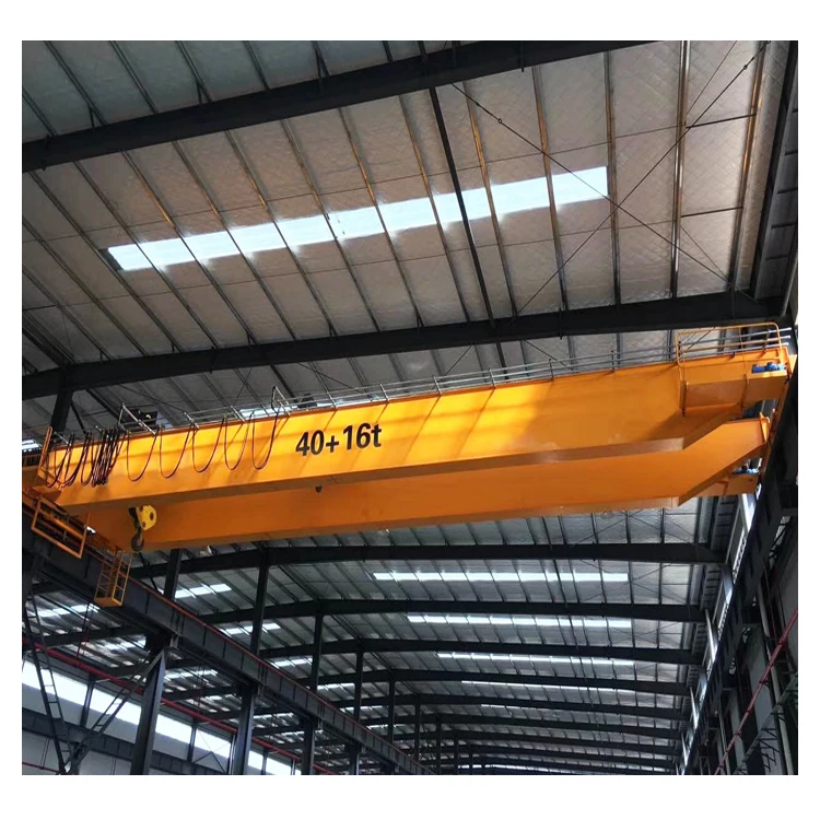 40 Ton + 16 Ton Double Girder Beam Motor-driven 50 T Overhead Crane ...